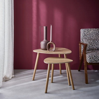 sweeek - Scandinavian nesting tables in MDF Natural 60x60x48 cm - Lena