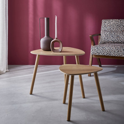 sweeek - Scandinavian nesting tables in MDF Natural 60x60x48 cm - Lena