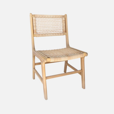 sweeek - Set of 2 Ocara garden chairs cane and wood ocara L 61 x 51 x 85cm
