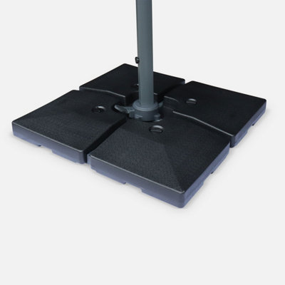 sweeek. Set of 4 square weight slabs 51.5x51.5cm Cantilever parasol ...