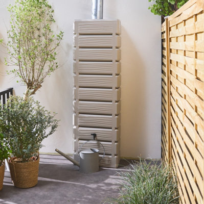SWEEEK - WALL-MOUNTED WATER BUTT BLOW-MOULDED 300L UV-RESISTANT WITH ...