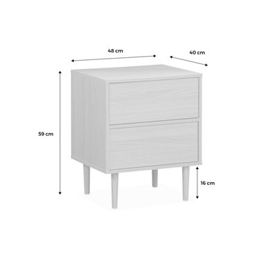 sweeek. Wood-effect bedside table Mika Natural 48x40x59 cm