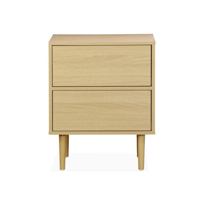 sweeek - Wood-effect bedside table Mika Natural 48x40x59 cm