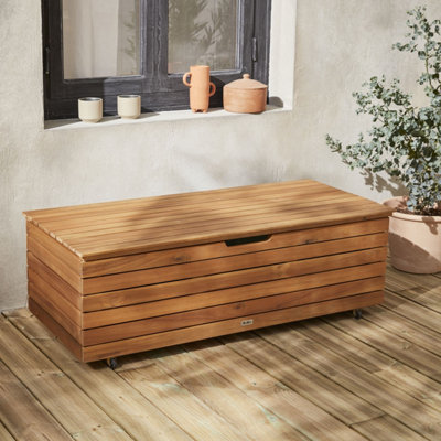 sweeek - Wooden garden storage box Saragosse Natural 107x78x49 cm