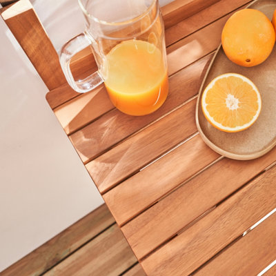 sweeek. Wooden side table for balcony foldable Bragance 70x50cm Natural ...