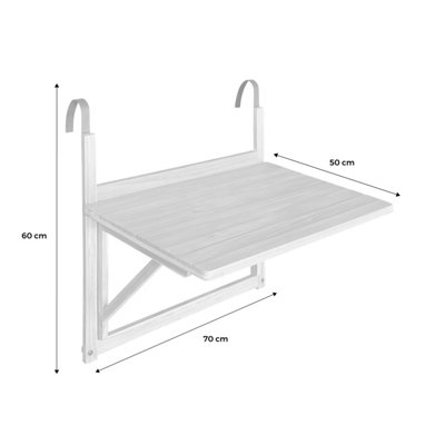 sweeek. Wooden side table for balcony foldable Bragance 70x50cm Natural ...