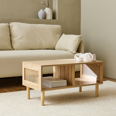 SWEEEK. WOVEN RATTAN COFFEE TABLE CAMARGUE NATURAL 80X40X40 CM