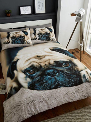 Sweet Pug King Size Duvet Cover and Pillowcase Set
