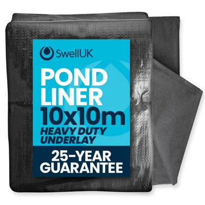 Swell 10x10m 25 Year Guarantee Pond Liner With Heavy Duty Underlay ...