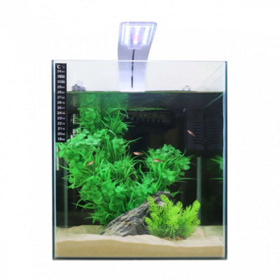 Swell 28cm Cube Aquarium Kit - 25L Tropical LED Fish Tank Starter Set ...