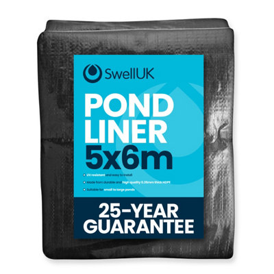 Swell Pond Liner 5x6m - 25 Year Guarantee for Garden, Fish and Koi Ponds