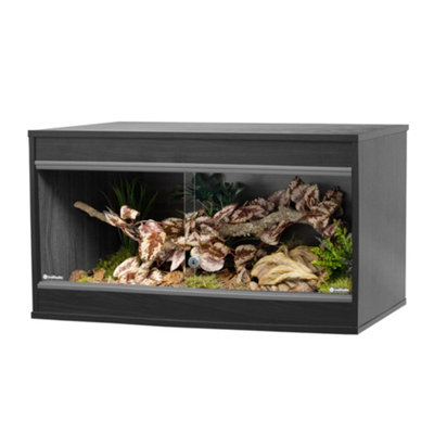 Swell Reptile Medium Vivarium - Grey, 87 x 38 x 42cm, Lockable Reptile ...