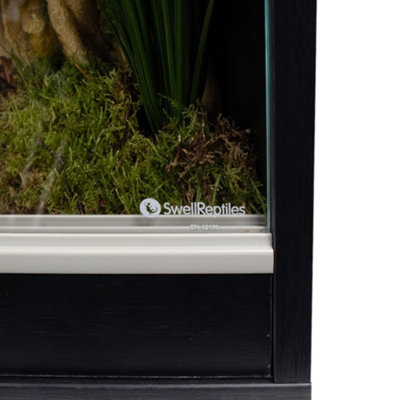 Swell Reptile Vivarium Medium, Black 87 x 38 x 42cm Reptile Housing w ...
