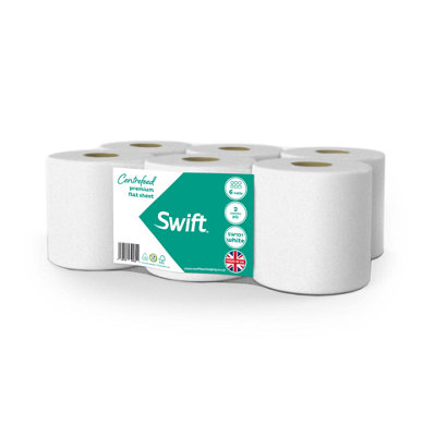 Swift Centrefeed SW101 Premium White Roll 2ply 6 rolls