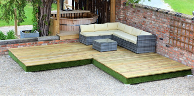 Swift Deck - Self-assembly Garden Decking Kit - 4.75 x 4.7m Corner ...