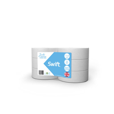 Swift Jumbo SW155 Essential Embossed 2ply Toilet Rolls 6pk