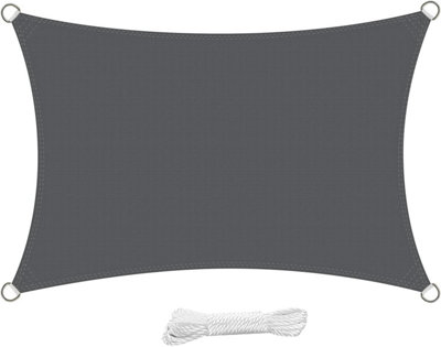 swift Sun Shade Sail 3x5m Rectangle HDPE Breathable 98% UV Block Garden ...