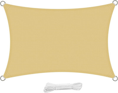 swift Sun Shade Sail 4x6m Rectangle HDPE Breathable 98% UV Block Garden ...