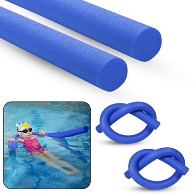 Swimming Pool Noodle Flexible Foam Float Stick (Blue - Pack of 2)