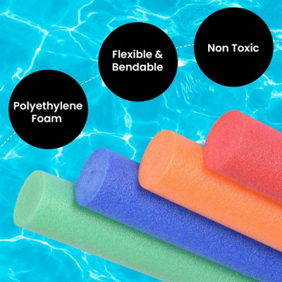 Swimming Pool Noodle Flexible Foam Float Stick (Blue - Pack of 2)