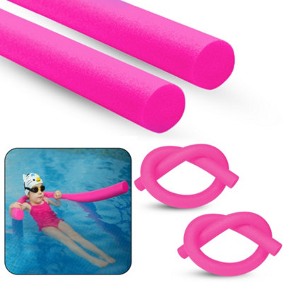 Swimming Pool Noodle Flexible Foam Float Stick (pink- Pack of 2)