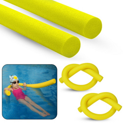 Swimming Pool Noodle Flexible Foam Float Stick (Yellow- Pack of 2)