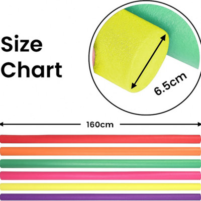 Swimming Pool Noodle Flexible Foam Float Stick (Yellow- Pack of 2)
