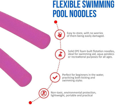 Swimming Pool Noodle for Kids and Adults, 2 Pack Foam Swim Noodle Float ...