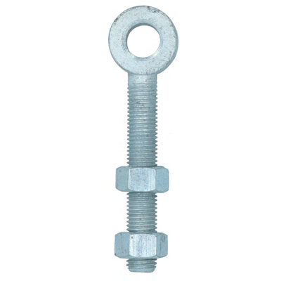 Swing Gate Long Eye Bolts Hinge + Nuts Adjustable Zinc Plated 16 x ...