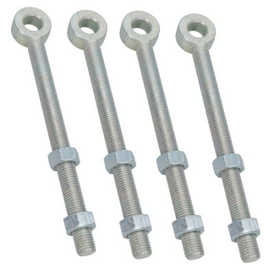 Swing Gate Long Eye Bolts Hinge + Nuts Adjustable Zinc Plated 20 x ...