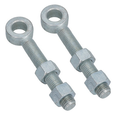 Swing Gate Long Eye Bolts Hinge + Nuts Adjustable Zinc Plated 24 x ...