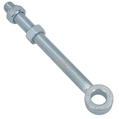Swing Gate Long Eye Bolts Hinge + Nuts Adjustable Zinc Plated 24 x ...