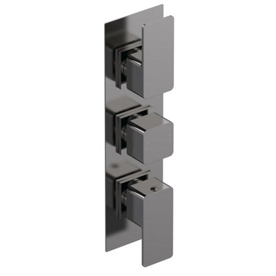 Swinscoe Contemporary Square Concealed Triple Thermostatic Shower Valve ...