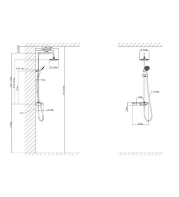 Swiss Aqua Technologies Shower column with 3 spray shower heads ...