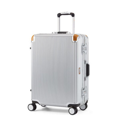 Swiss Military 60cm Medium Hardside Suitcase - Silver Travel Case with ...