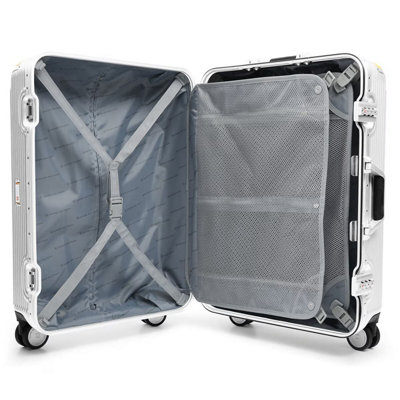 Swiss Military 60cm Medium Hardside Suitcase - Silver Travel Case with ...