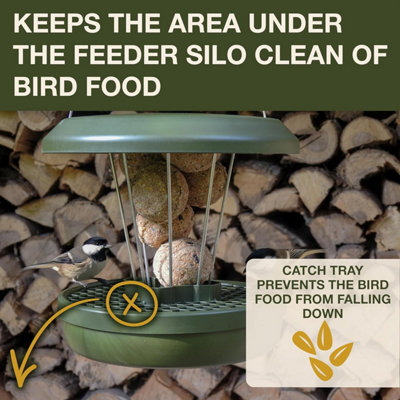 Swissinno Lucerne Bird Feeder for Fat Balls Dark Green