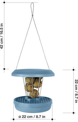 Swissinno Lucerne Bird Feeder for Fat Balls Light Blue