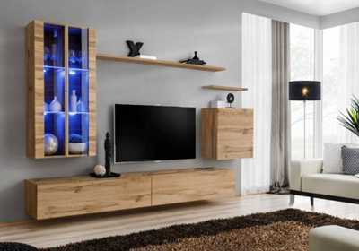 Switch XII Oak Wotan Entertainment Unit for TVs up to 58 Inch - Warm ...