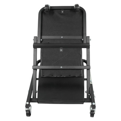 SwitZer 2in1 Mobile Folding Mechanics Car Creeper Trolley Seat Stool Chair Black