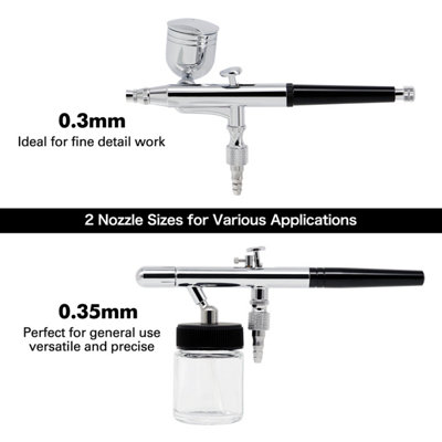 SwitZer Airbrush With Compressor - Double Action Air Brush Spray Kit Grey