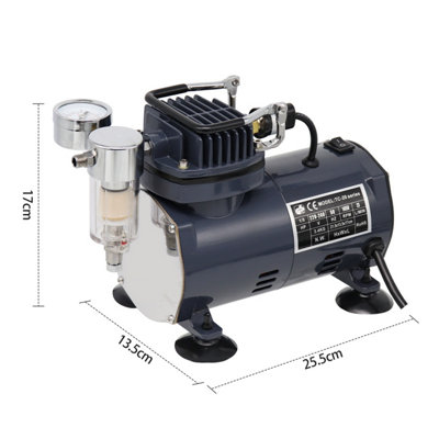 SwitZer Airbrush With Compressor - Double Action Air Brush Spray Kit Grey
