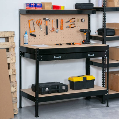 Switzer Garage Steel Storage Tool Workbench Workshop DIY Table W ...