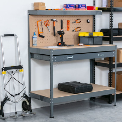 Switzer Garage Steel Storage Tool Workbench Workshop DIY Table W ...