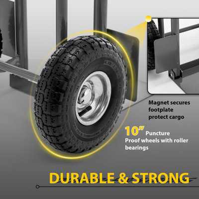 SwitZer Handy Folding Sack Truck 150kg Capacity Extendable Warehouse Garage