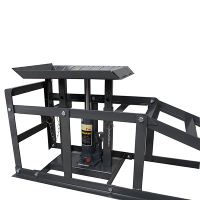 Switzer Metal Vehicle Car Ramp Lift With 2 Ton Hydraulic Jack 1 Pair ...