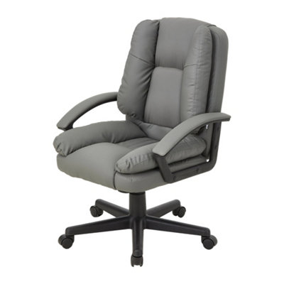 Swivel & Height Adjustable Dark Grey Office Chair with High Back