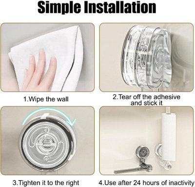 Swivel Paper Towel Rack 180 degree Rotation Suction Cup Roll Paper ...