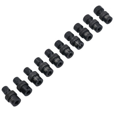 Swivel Wobble Metric Shallow Impact Sockets 3/8in Drive 10-19mm 10pc
