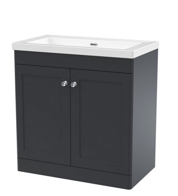 Swynnerton Traditional 2 Door Floor Standing Vanity Unit with Fireclay ...